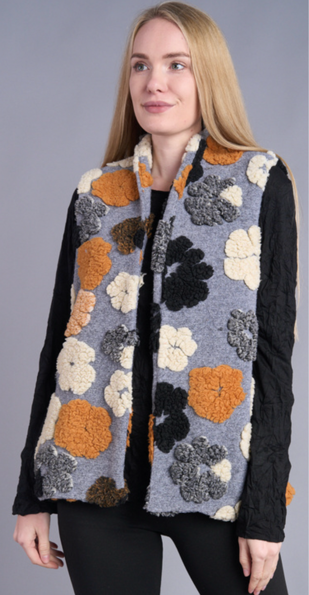 Shana Textured Floral Vest – Textiles IC